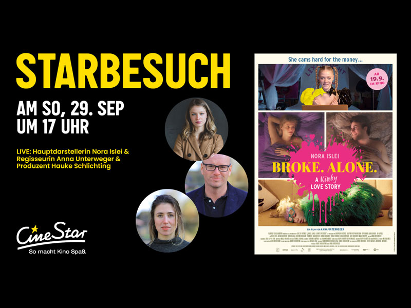 Starbesuch im CineStar Leipzig zum Film “BROKE. ALONE. A kinky love ...